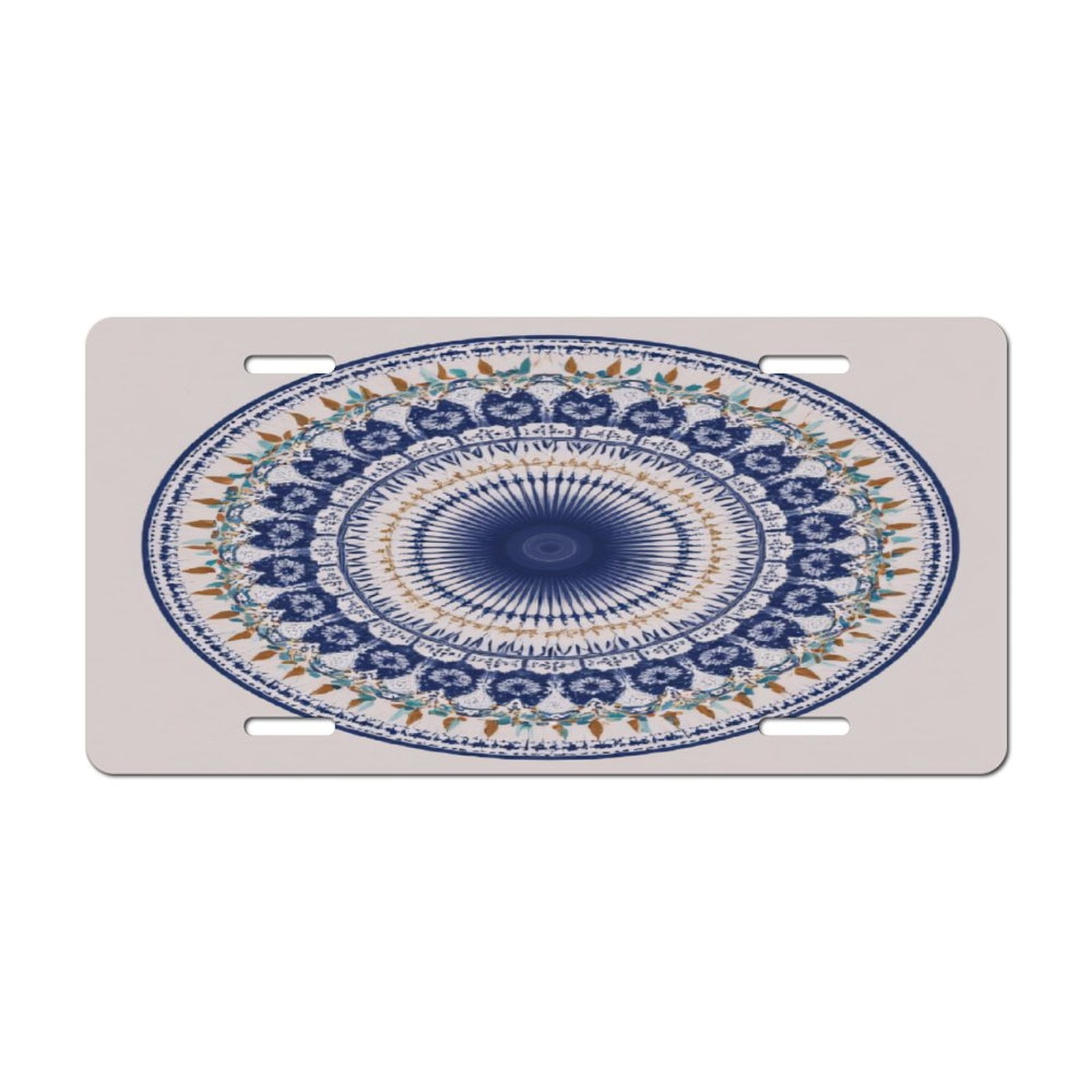 Blue Floral Mandala Design-1 Car Decorative Front License Plate,Vanity ...