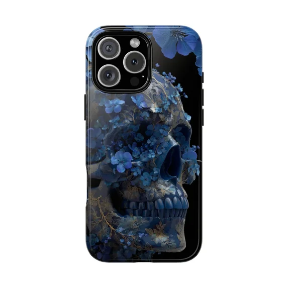 Blue Floral Ornamental Design iPhone Case 17 11 12 13 14 15 16 Pro Max ...