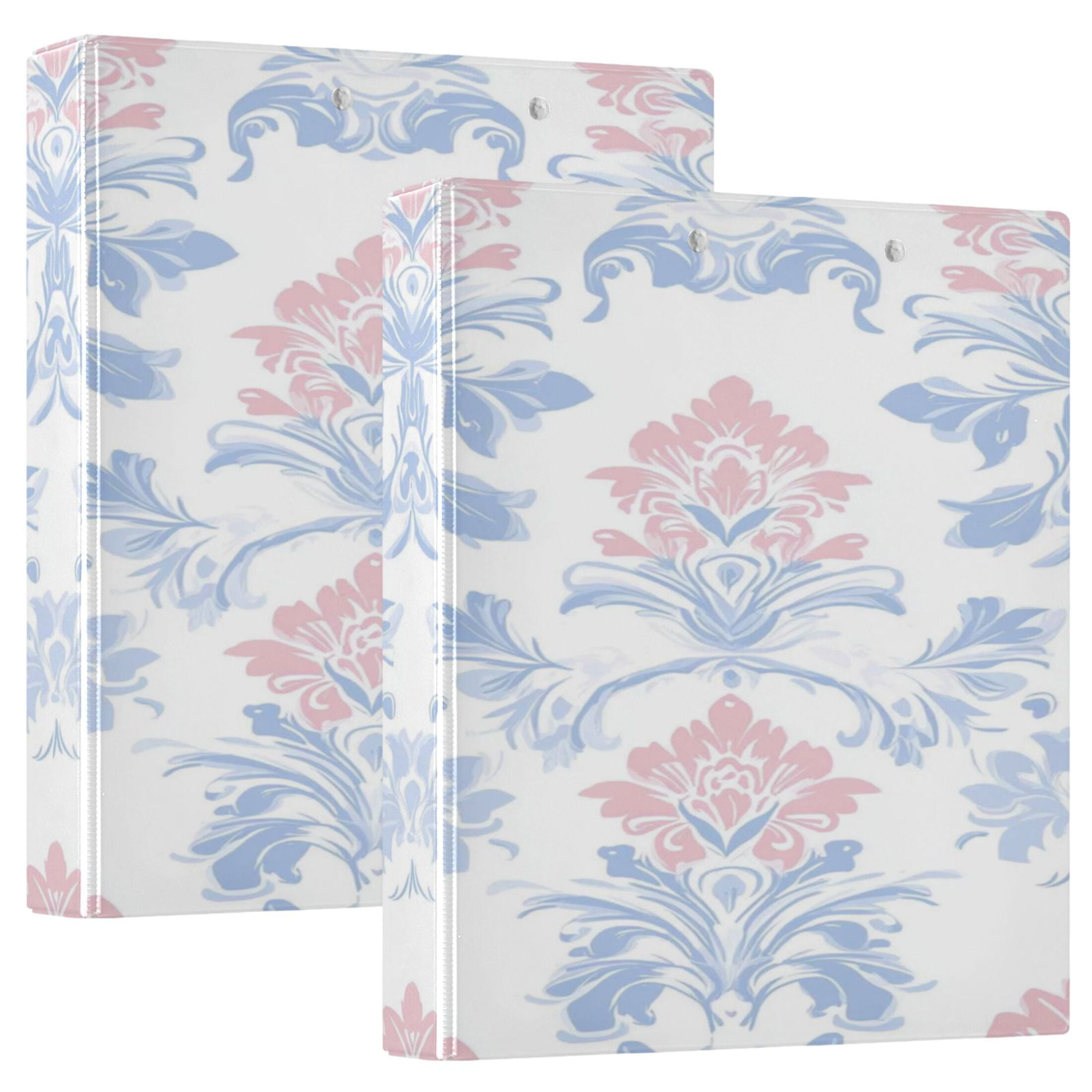 Blue Floral Ornaments 3 Ring Hardcover Binders 1.5in Round Rings for ...