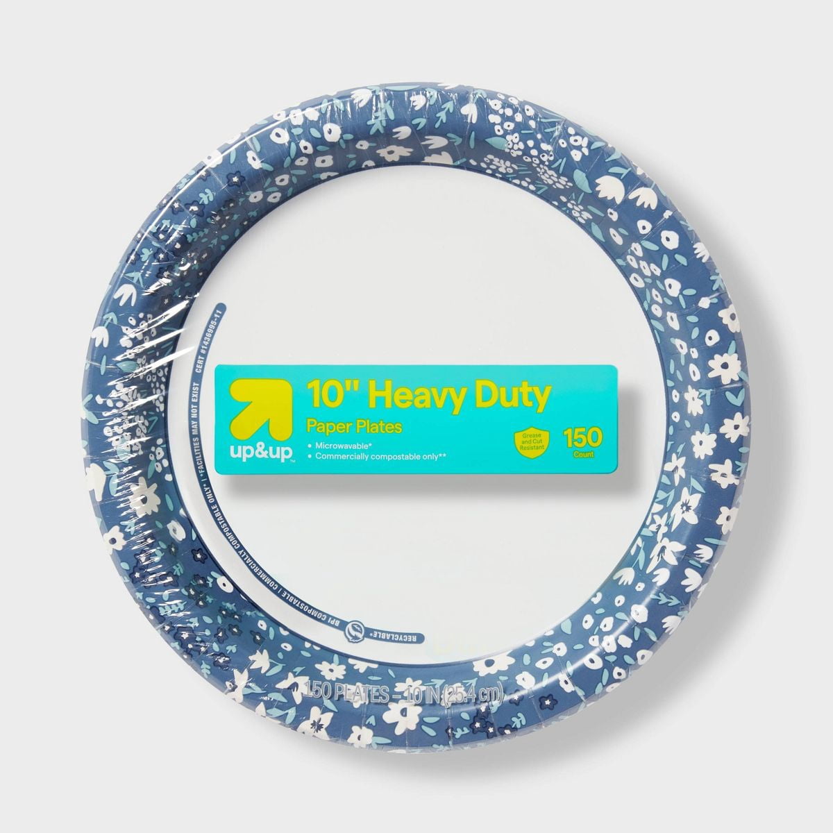 Blue Floral Paper Plate 10" - 150ct - Walmart.com