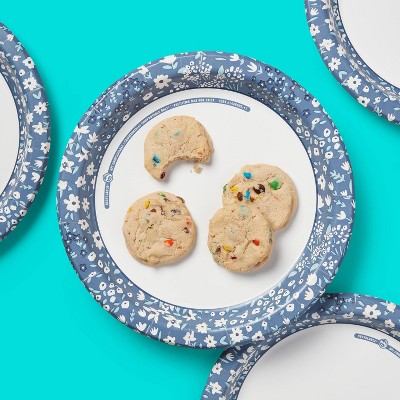 Blue Floral Paper Plate 10" - Walmart.com
