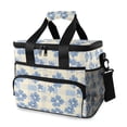 Blue Floral Patterns Portable Cooler Lunch Box Reusable Insulated Lunch ...