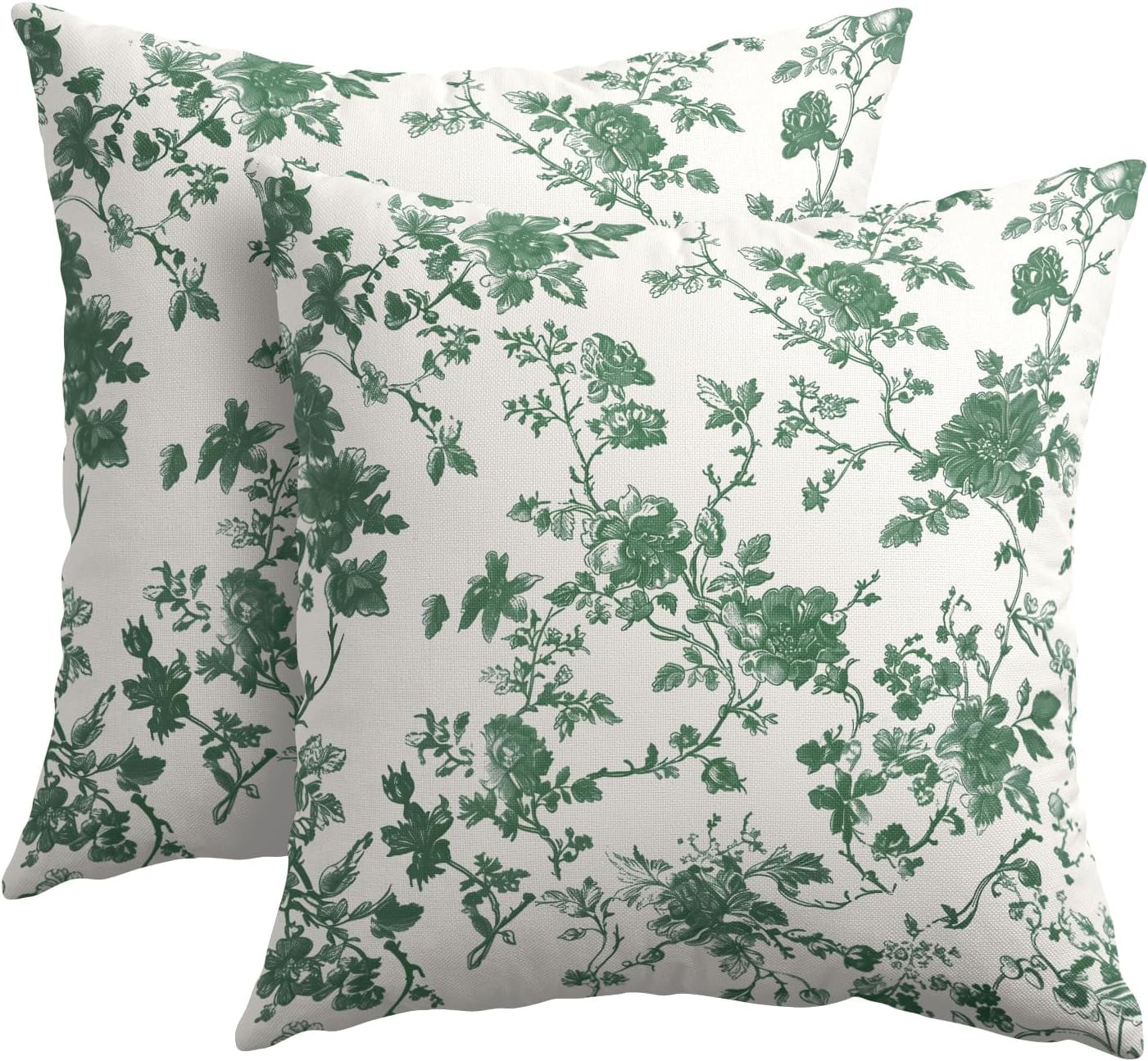 Blue Floral Pillow Covers 18x18 Inch Set of 2 Blue and Cream ...
