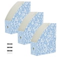 Blue Floral Print 6 Pack Magazine File Holders Desktop File Organizer ...