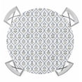 Blue Floral Round Table Cover, Country Pastoral Classic Flowers Green ...