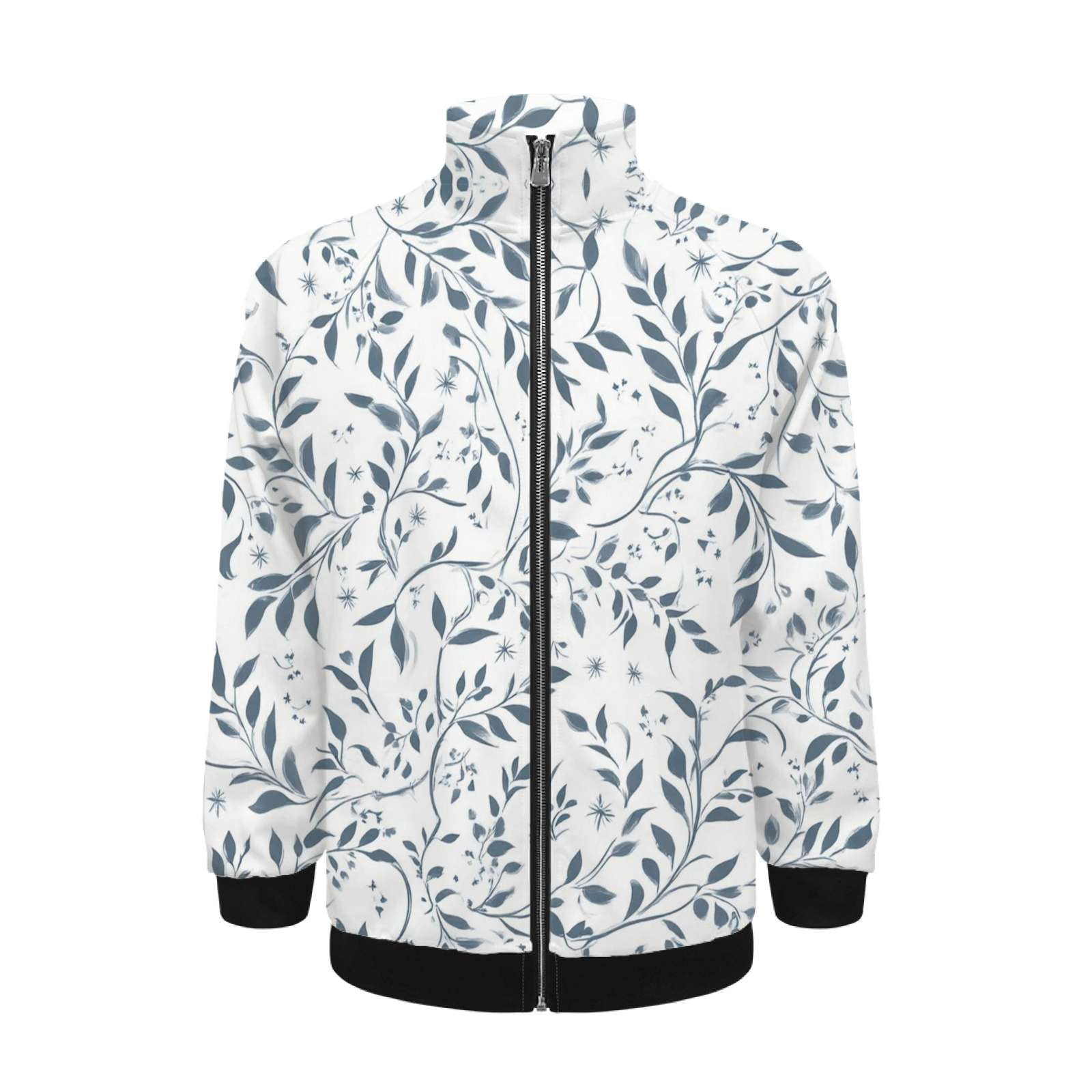 Blue Floral Seamless Pattern Jacket Men's Street Cool Long Sleeves Coat ...