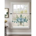 Blue Floral Sheer Curtains 54 Inch Long 1 Panel Pastoral Eucalyptus ...