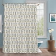 Blue Floral Shower Curtain Set with Hooks, Vintage Country Pastoral ...