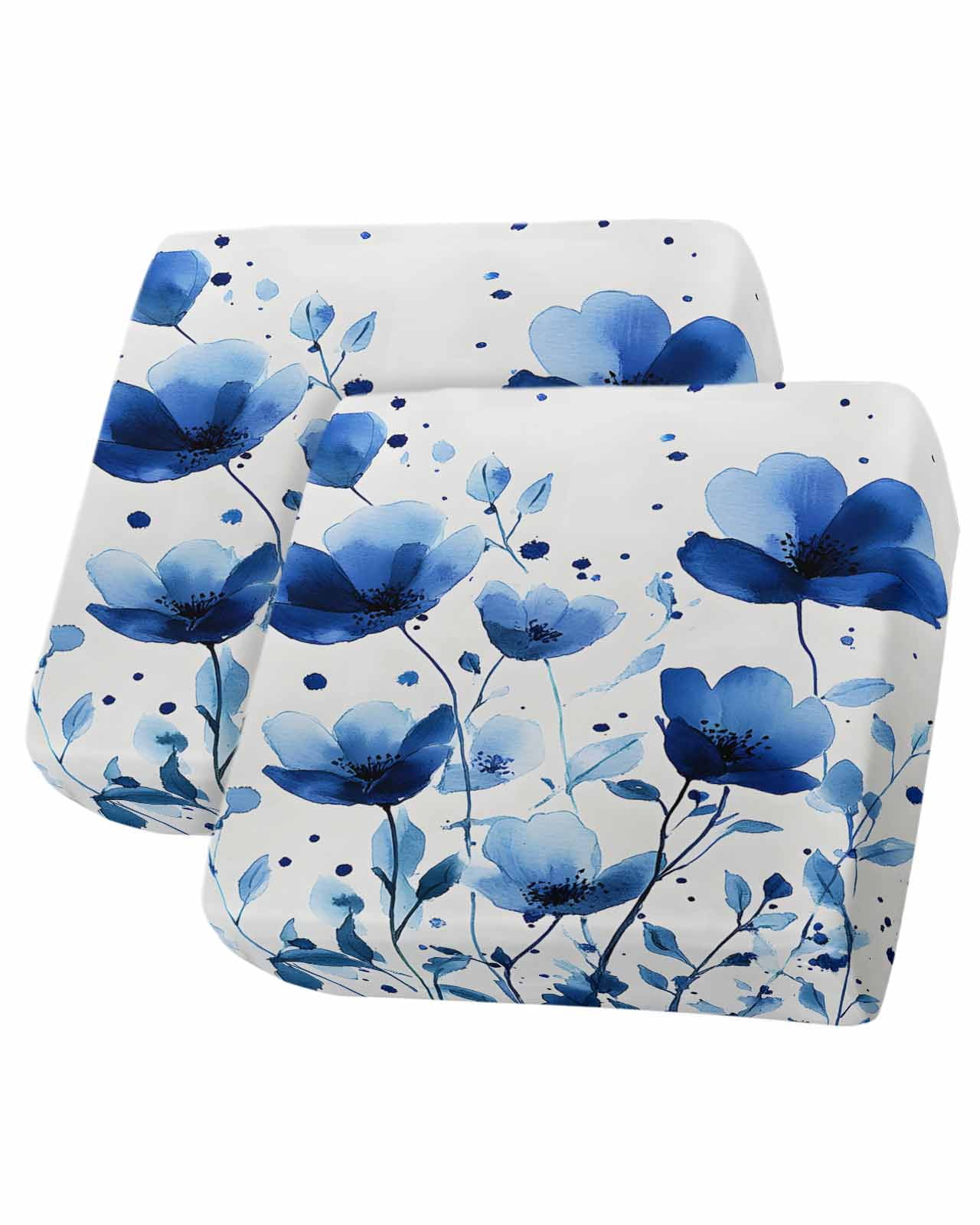 Blue Floral Spring Sofa Couch Cushion Covers Washable, Removable ...