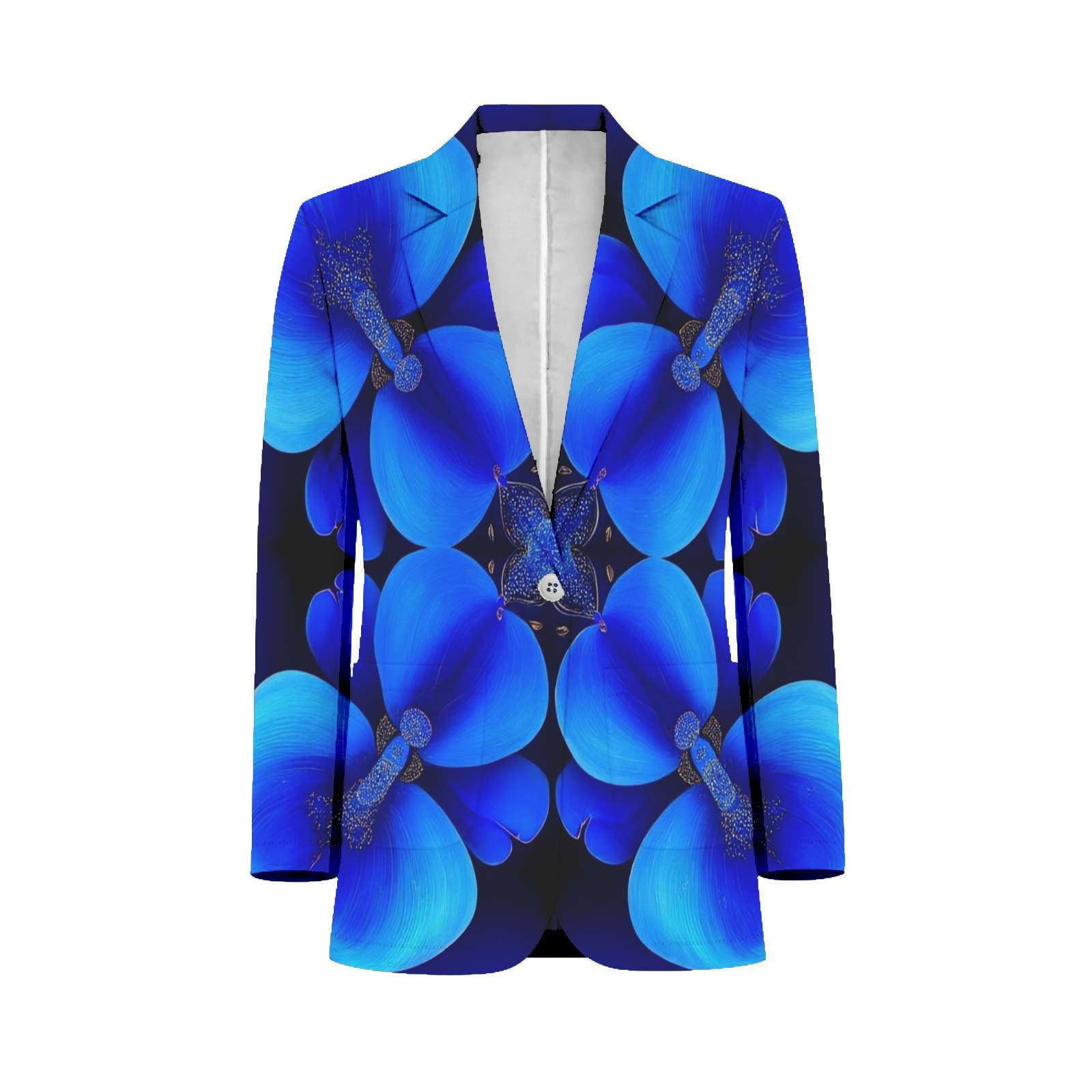 Blue Floral Symmetry Design Pattern Customized Men's Suits full man ...