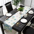 Blue Floral Table Runner 90 Inches Long - Summer Botanical Hydrangeas ...