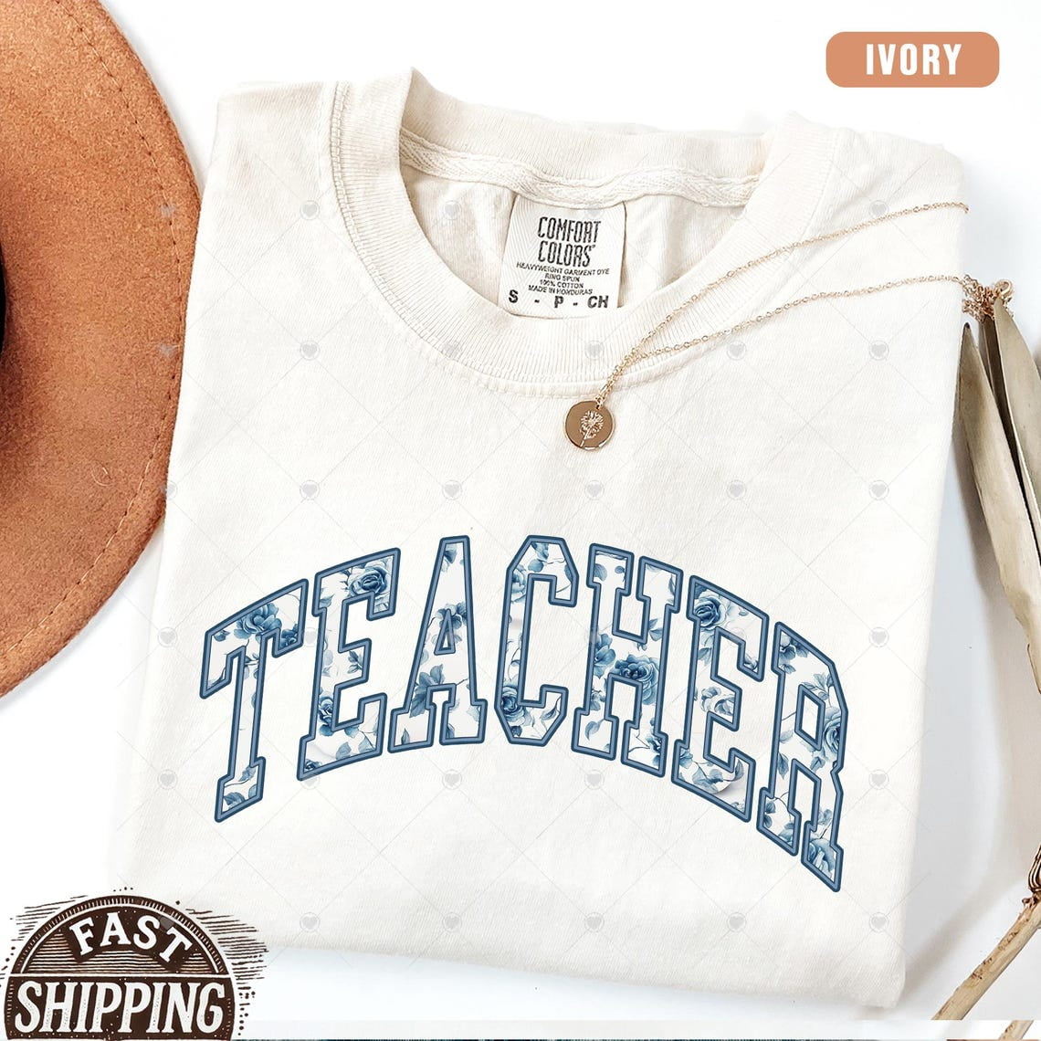 Blue Floral Teacher Shirt Gift For Teacher, Teach Tee, Teacher ...