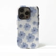 Blue Floral Tough Case for Apple iPhone, Dual-Layer Polycarbonate TPU ...