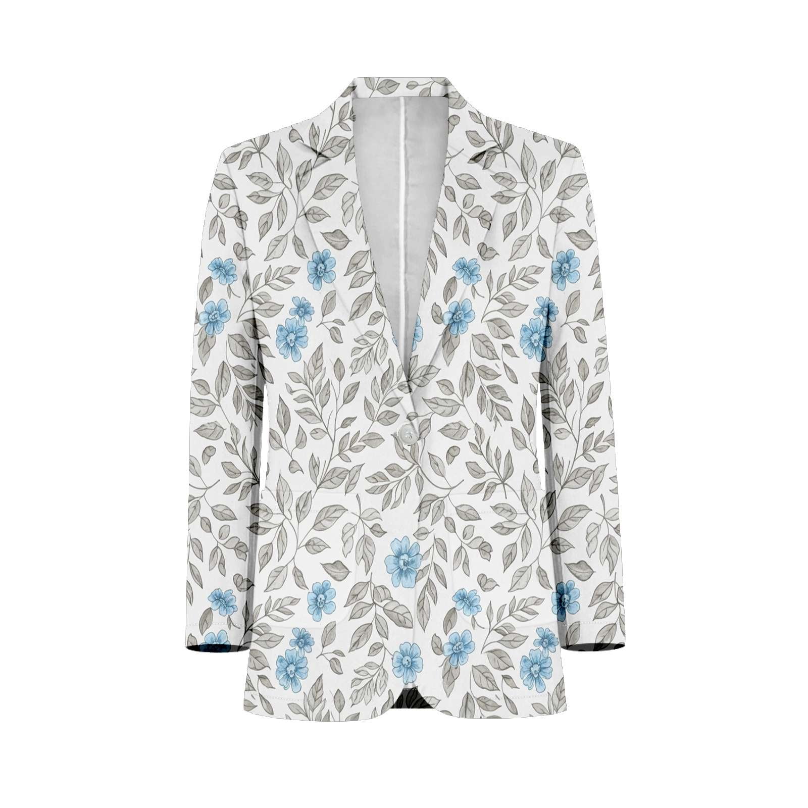 Blue Floral Vine Pattern Customized Men's Suits full man Shawl Collar ...