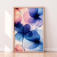 Blue Floral Wall Art - Abstract Botanical Print - Soft Bloom - Elegant ...