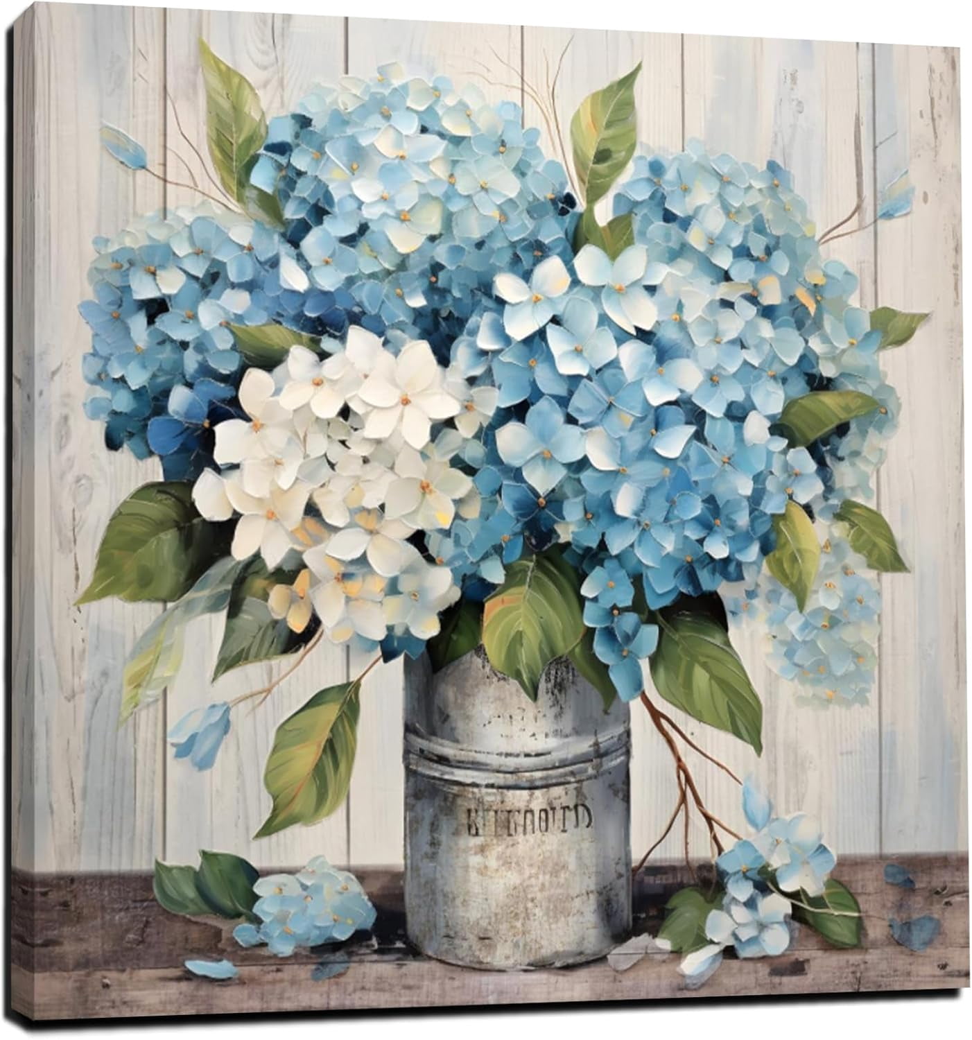 Blue Floral Wall Art Farmhouse Wall Decor Canvas Picture Print for ...