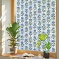 Blue Floral Window Privacy Film, Country Watercolor Pastoral Classic ...