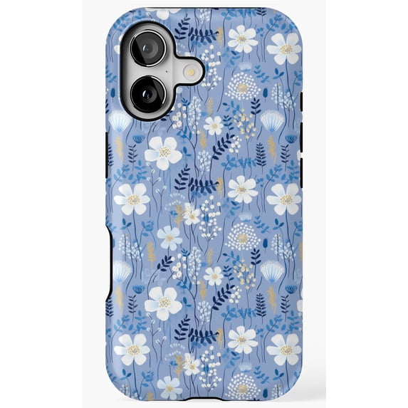 Blue Florals 6 Garden Flower Art Phone Case for iPhone 11 12 13 14 15 ...