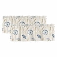Blue Flower 2 Panels Kitchen Valance, Gold Wheat Country Abstract Plant ...