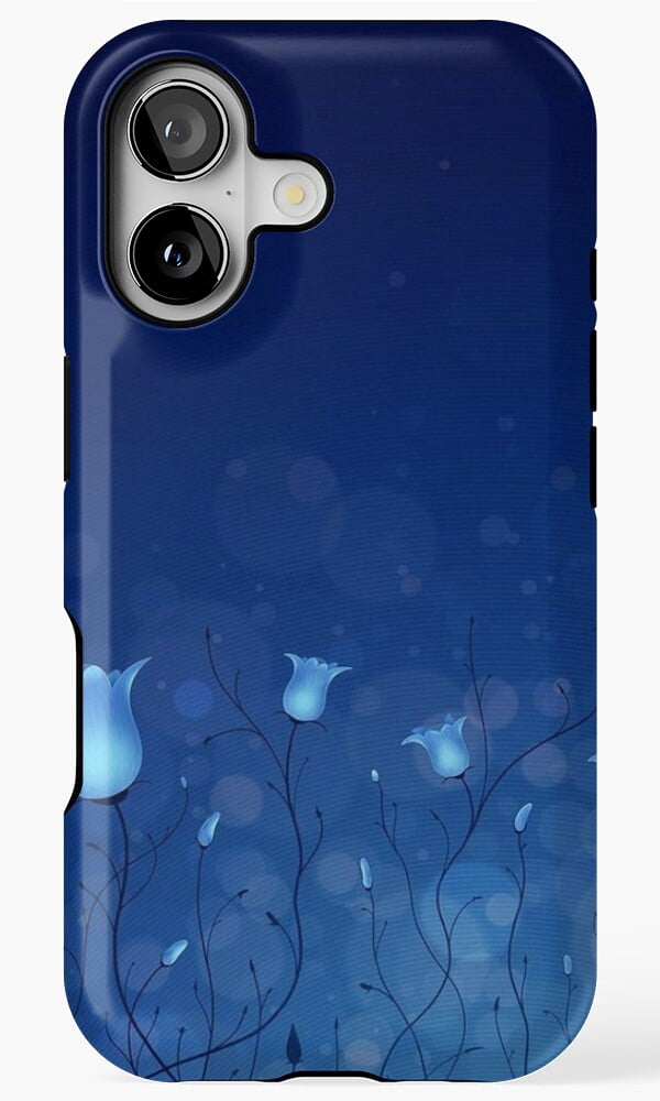 Blue Flower Aesthetic Floral Art Phone Case for iPhone 11 12 13 14 15 ...