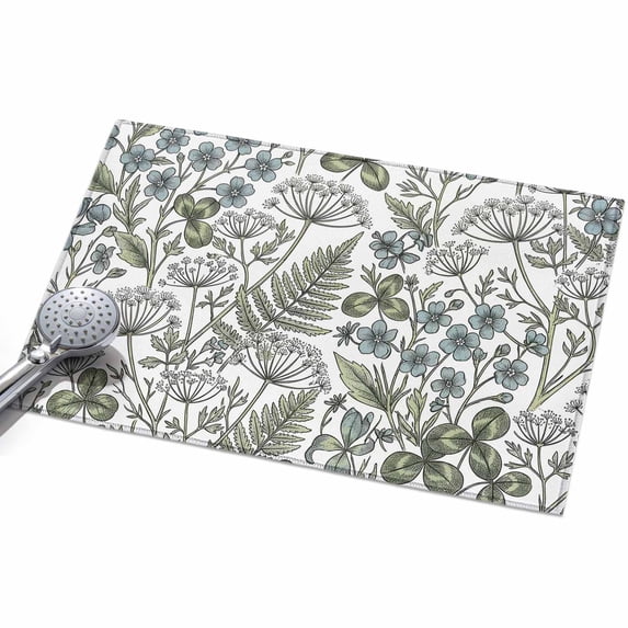 Blue Flower Area Rugs 2x3ft Green Leaf Spring Wildflowers Country ...