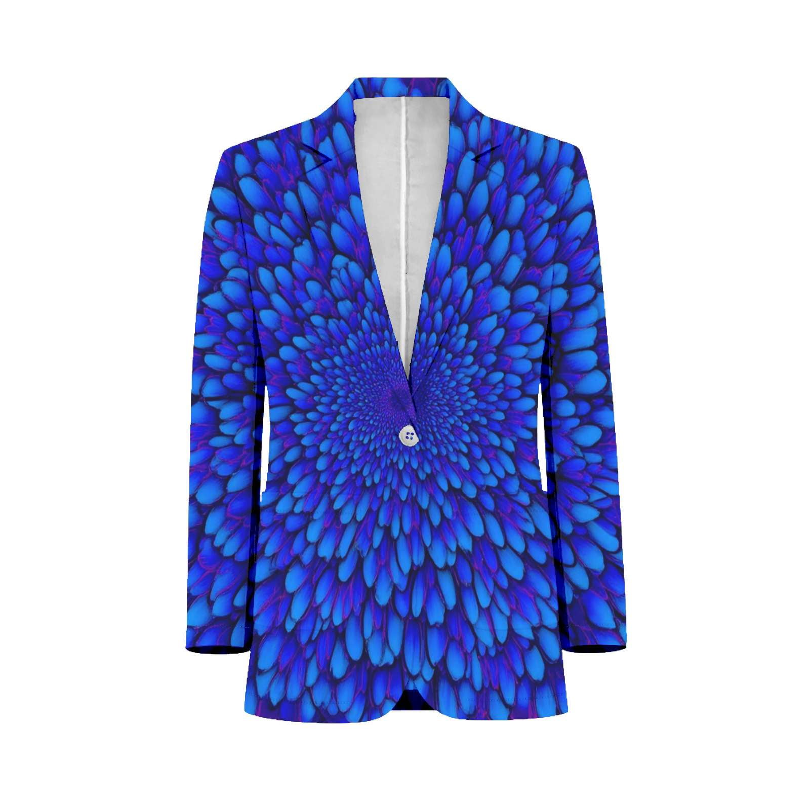 Blue Flower Art Details Customized Men's Suits full man Shawl Collar ...