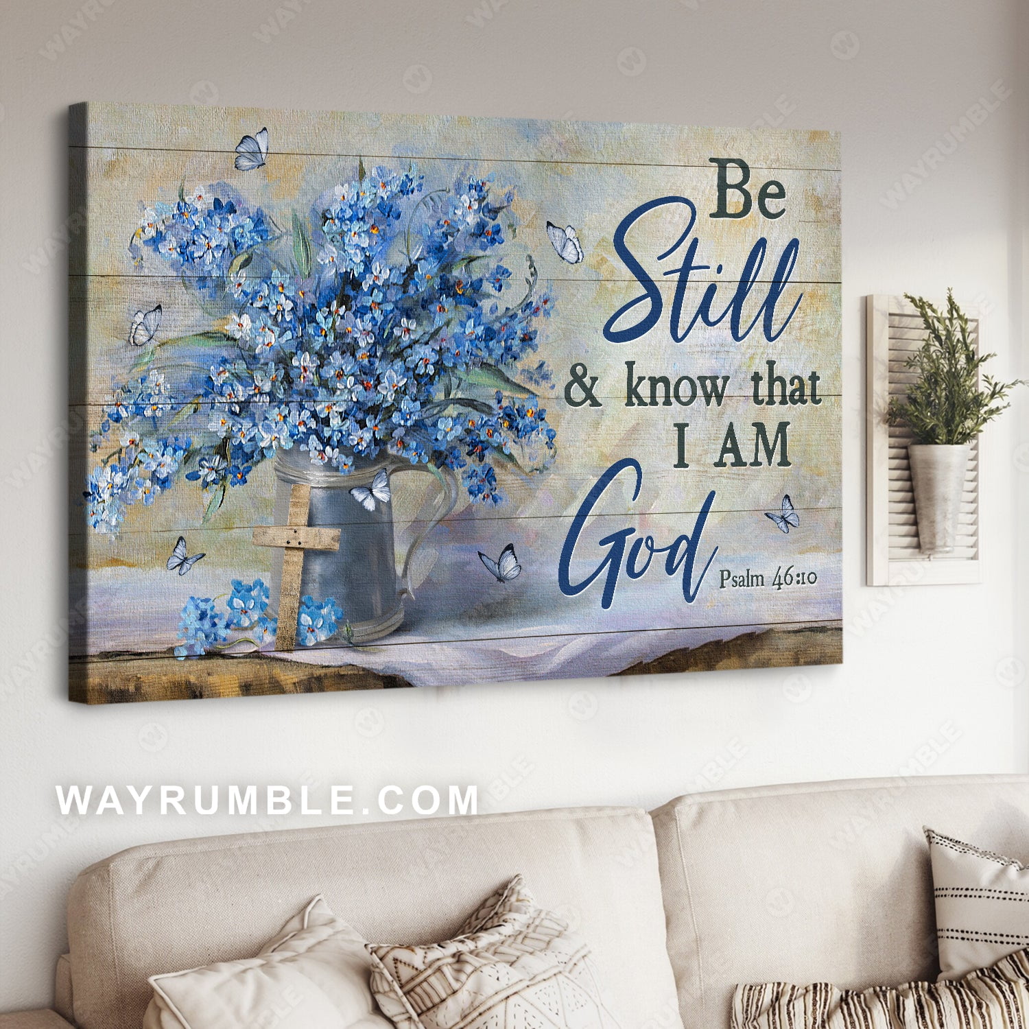 Blue Flower, Beautiful Butterfly, Cross Sym.Bol, Be Still And Know That ...