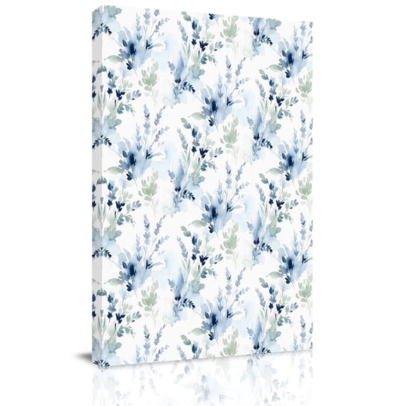 Blue Flower Canvas Wall Art for Living Room, Summer Country Blue ...
