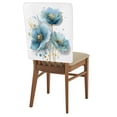 Blue Flower Chair Back Covers Set of 8 Watercolor Floral Abstract ...