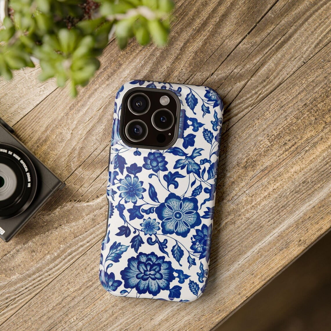 Blue Flower Chinoiserie Vintage Floral Aesthetic Retro Style Phone Case ...