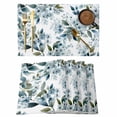 Blue Flower Cotton Linen Placemats Set of 2, Watercolor Spring Blue ...