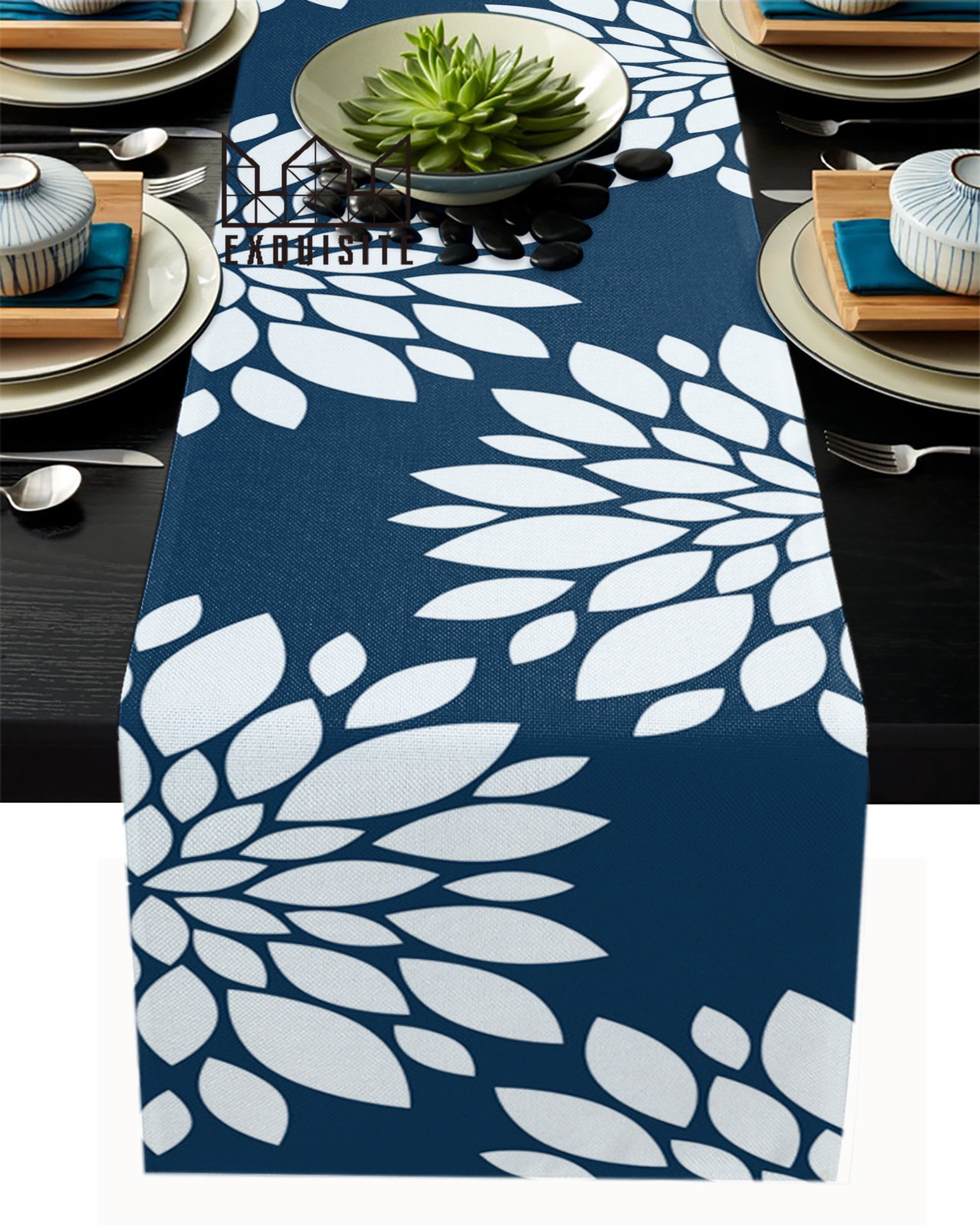 Blue Flower Dahlia Rural Farm Coffee Table r Dining Table r Wedding ...