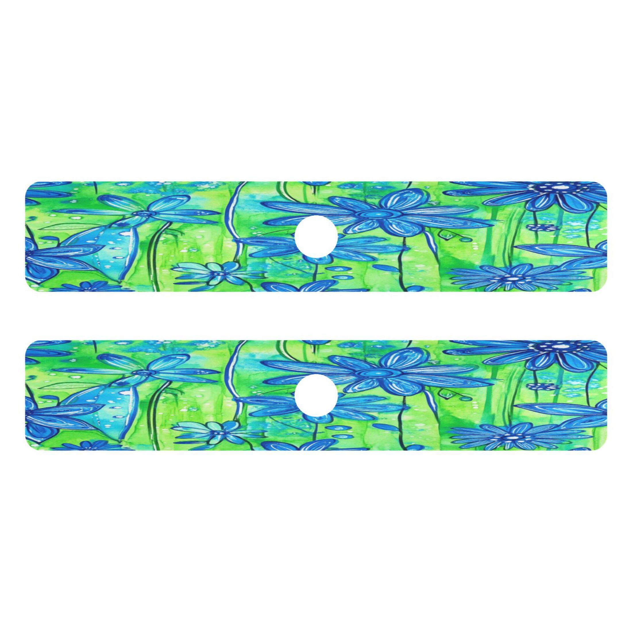 Blue Flower Delight Extra Long Silicone Algae Sink Mat 30x5.4in 2 Pack ...