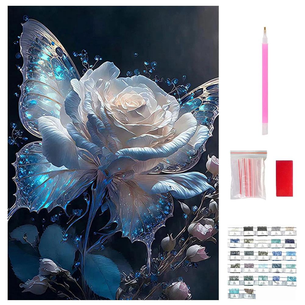 Blue Flower Diamond Art Kit for Adults, DIY Full Diamond Craft, 11.8x15 ...