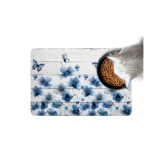 Blue Flower Doormat Non Slip Diatomaceous Earth Door Mat Absorbent ...