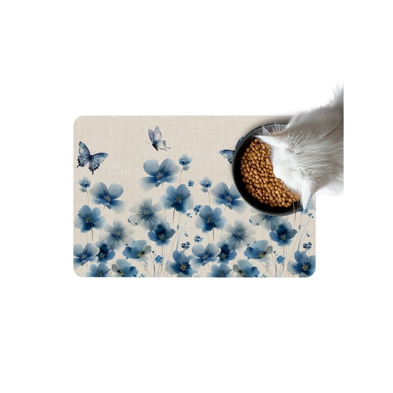 Blue Flower Doormat Non Slip Diatomaceous Earth Door Mat Absorbent ...