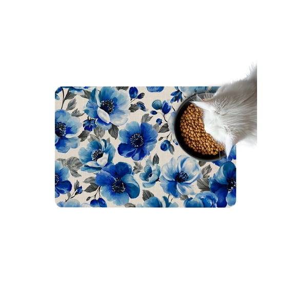 Blue Flower Doormat Non Slip Diatomaceous Earth Door Mat Absorbent ...