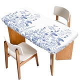 Blue Flower Fitted Rectangle Tablecloth 32" x 72" Spring Wildflowers ...