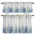 Blue Flower Kitchen Curtains, Kitchen Curtains and Valances Set of 3 ...