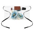 Blue Flower Kitchen Restaurant Half Waist Apron, Watercolor Floral ...