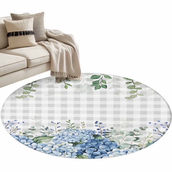 Blue Flower Large Area Rugs for Bedroom Living Room, Soft Non Slip ...