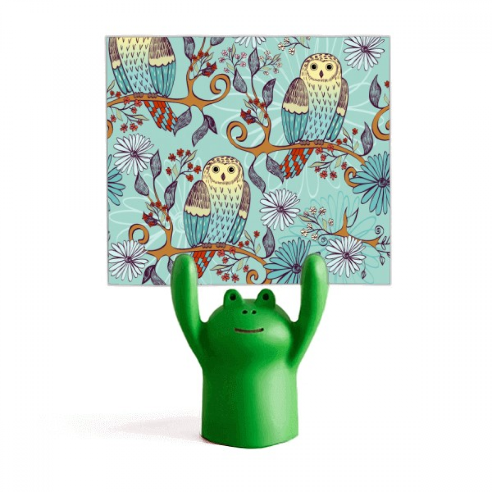 Blue Flower Owl Protect Animal Pet Lover Memo Holder Cartoon Animal ...
