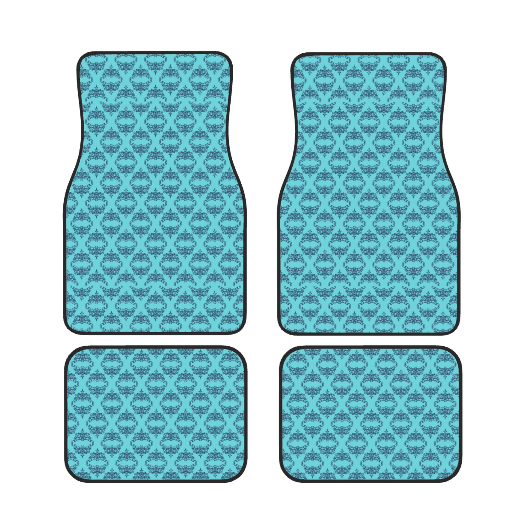 Blue Flower Pattern Background Universal Fit Carpet Floor Mats For Car ...