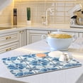 Blue Flower Pattern Dish Drying Mats for Kitchen Counter Absorbent ...