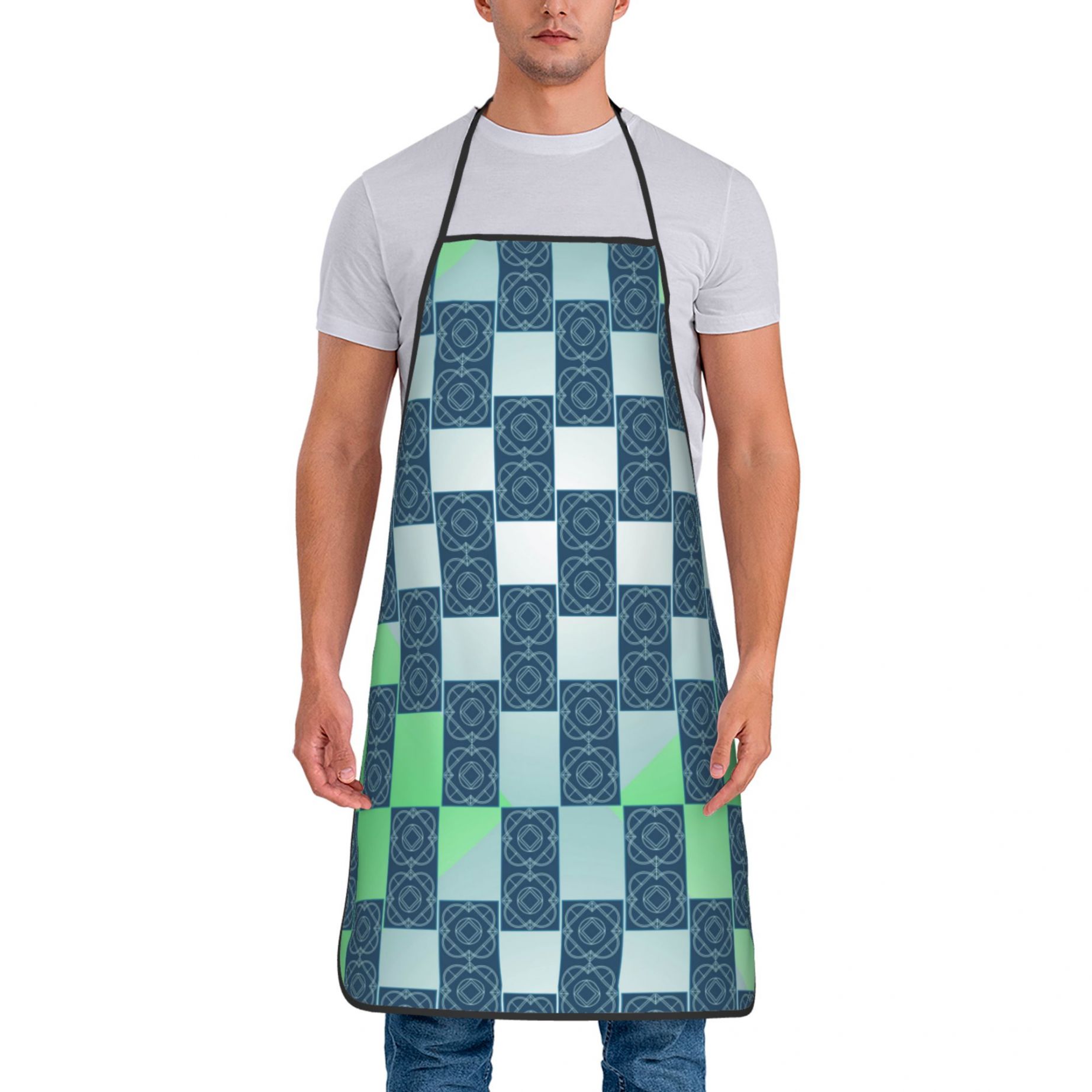 Blue Flower Pattern background (12) Aprons for Women Men Waterproof ...