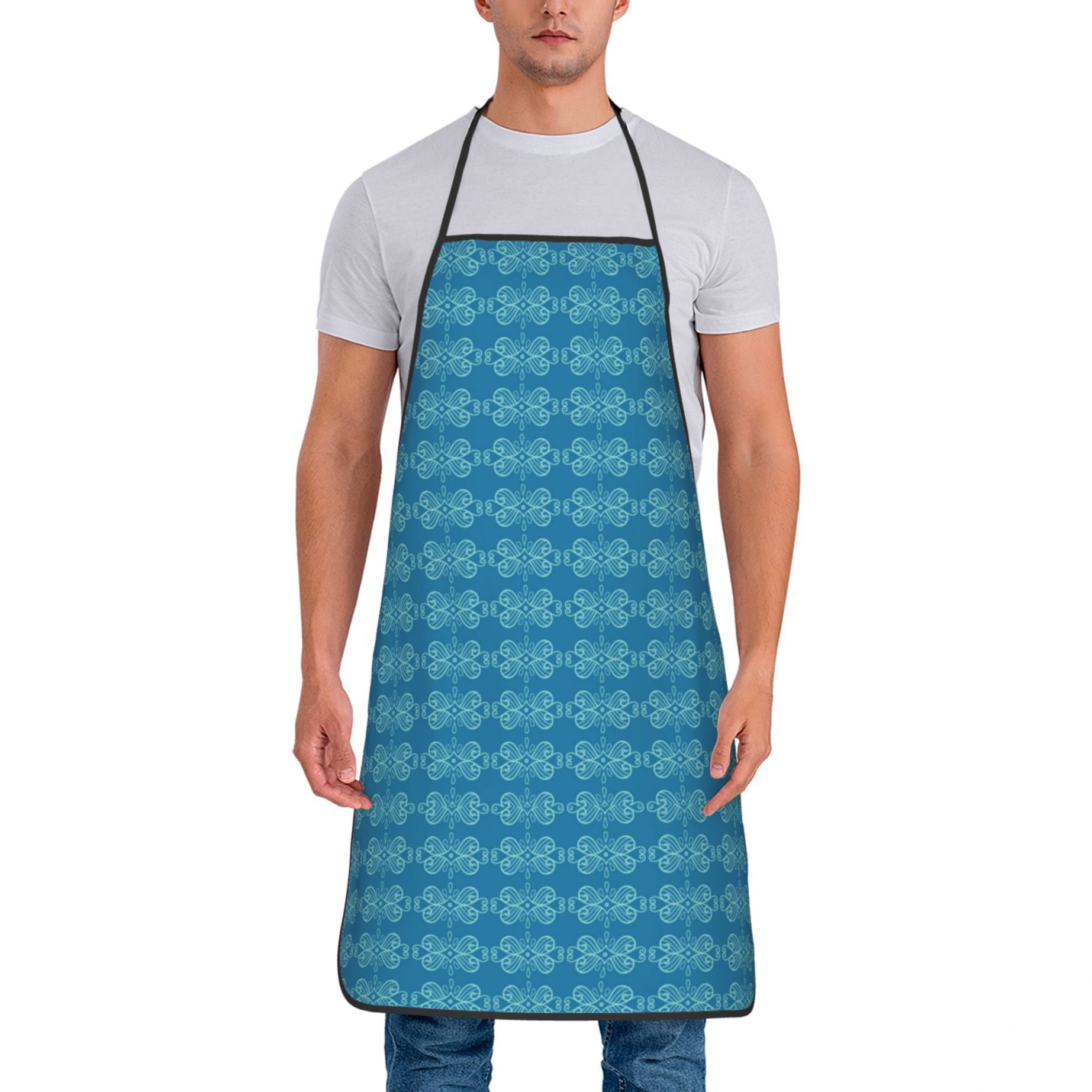 Blue Flower Pattern background (13) Aprons for Women Men Waterproof ...