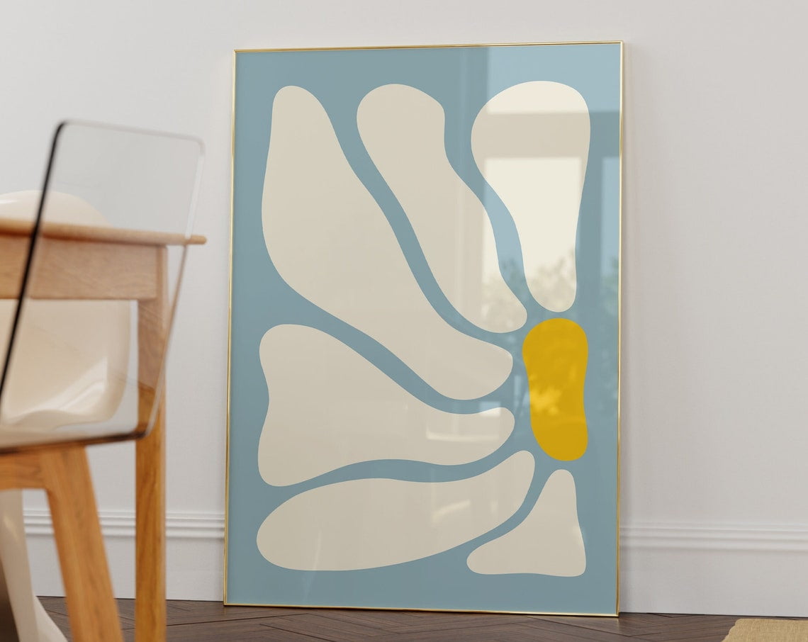 Blue Flower Print, Blue Wall Decor, Blue Flowers Wall Art Botanical ...