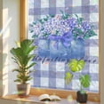 Blue Flower Privacy Window Film, Decorative Stained Glass Window Film ...