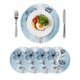 Blue Flower Round 13 Inch Placemats Set of 4, Retro Gradient Texture ...