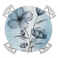 Blue Flower Round Tablecloth for 36-44 Inch Tables,Fitted Table Cover ...